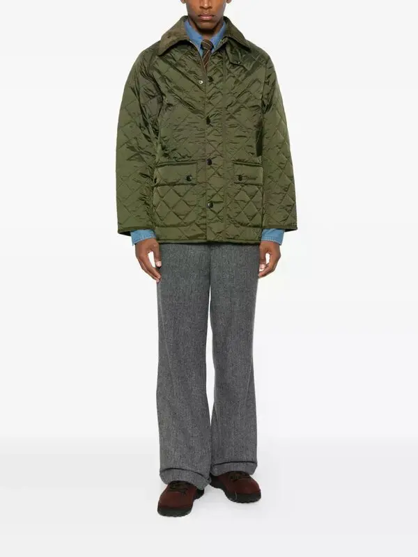 Barbour Quilted Corduroy-collar Coat - Green