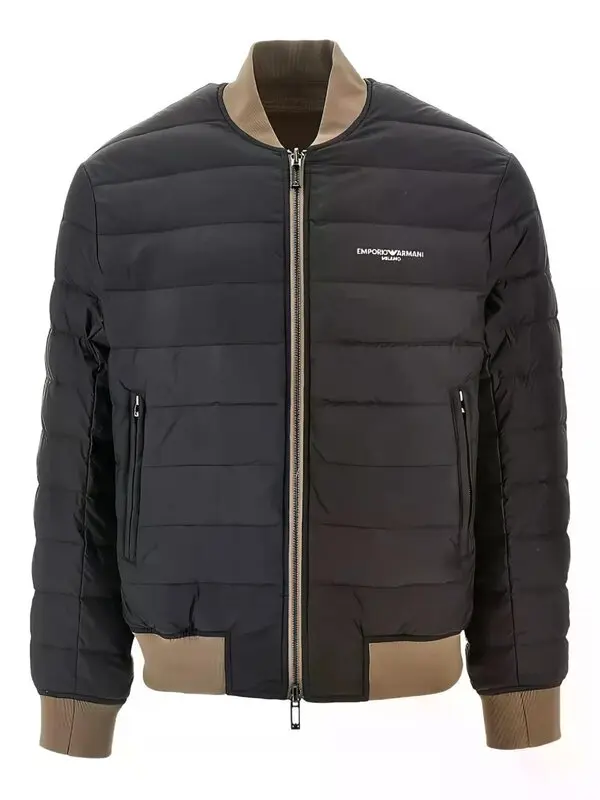 Emporio Armani Reversible Padded Bomber Jacket In Brown - 12