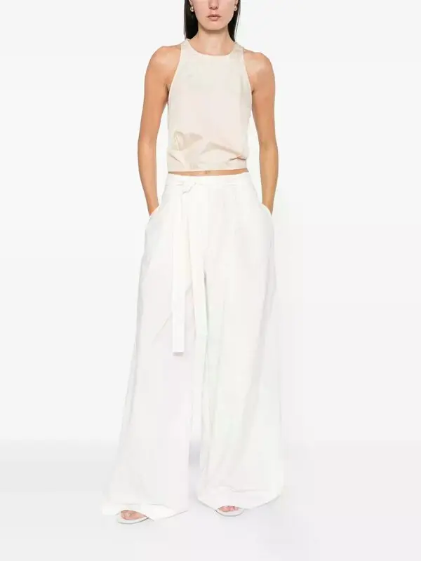 ST. AGNI Wide-leg Belted Trousers