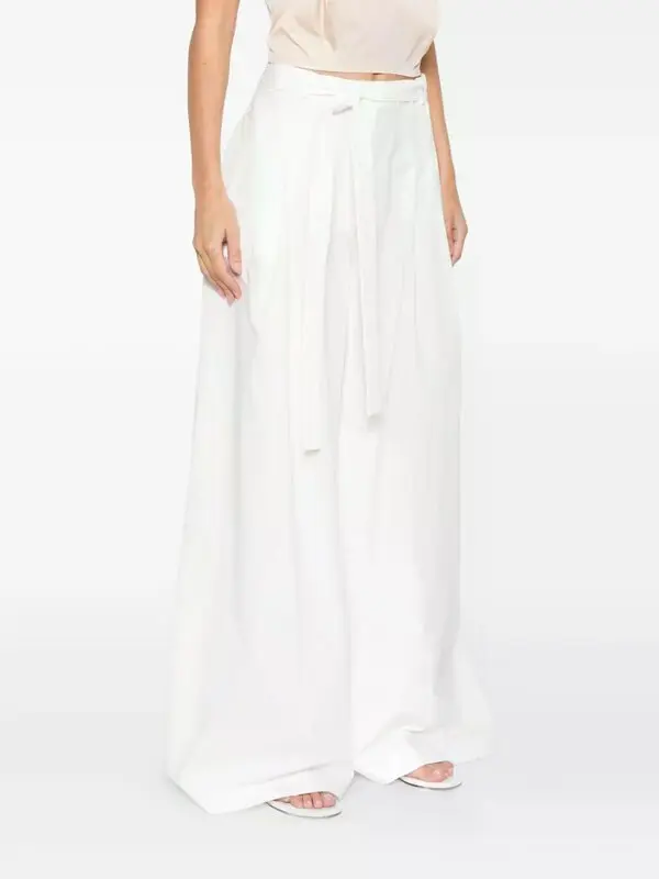 ST. AGNI Wide-leg Belted Trousers