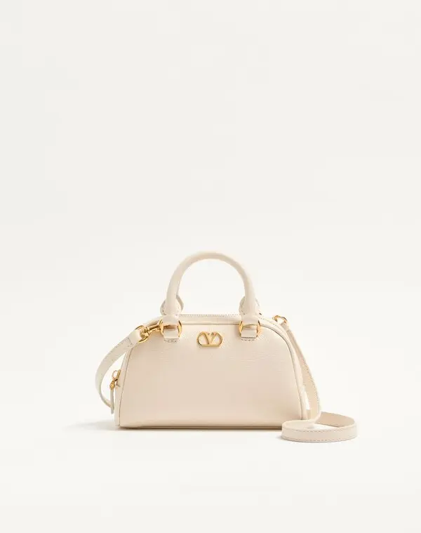 Valentino Garavani Mini Vlogo Signature Bowling Bag - Light Ivory