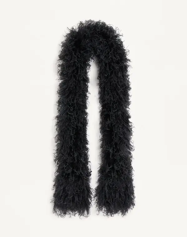 Valentino Garavani Feathers Scarf With Ostrich And Turkey Feathers - Black