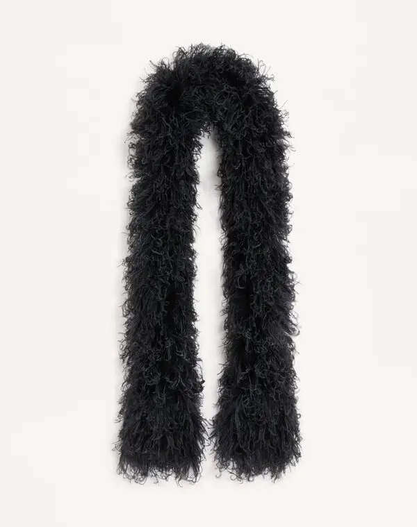 Valentino Garavani Feathers Scarf With Ostrich And Turkey Feathers - Black