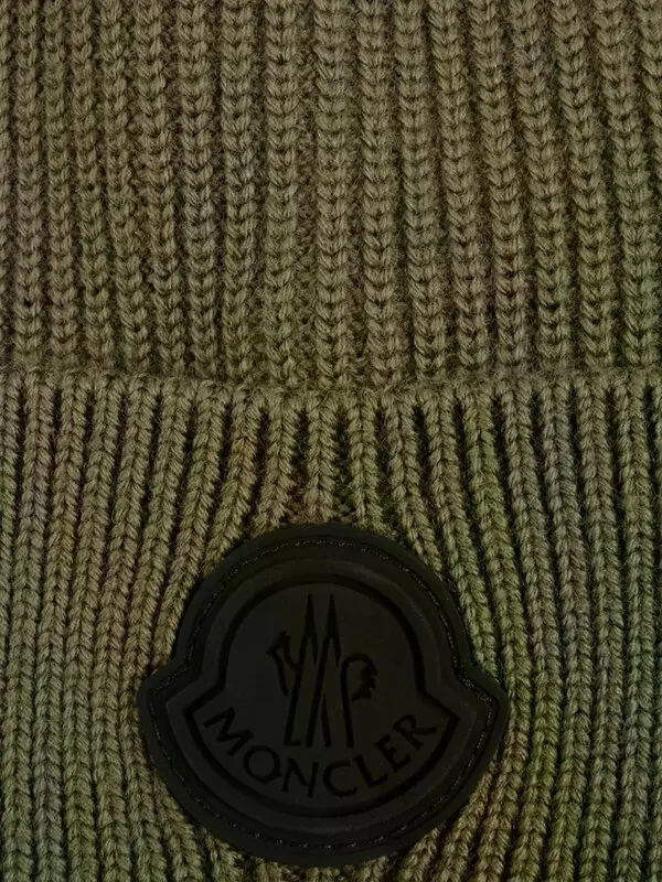 Moncler Ribbed-knit Beanie Hat