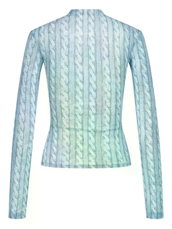 AVAVAV Printed Cable-knit Turtleneck Top