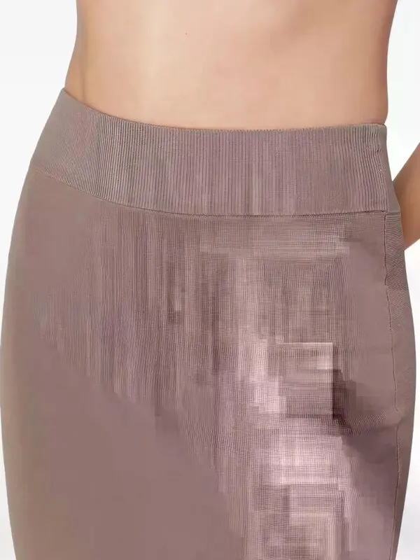 ENTIRE STUDIOS Ribbed Knit Pencil Skirt - Brown