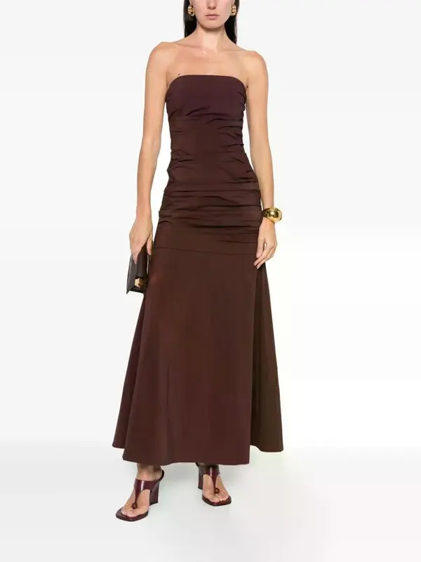 ST. AGNI Strapless Maxi Dress - Brown