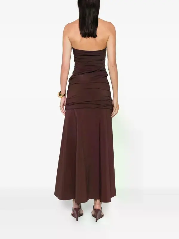 ST. AGNI Strapless Maxi Dress - Brown
