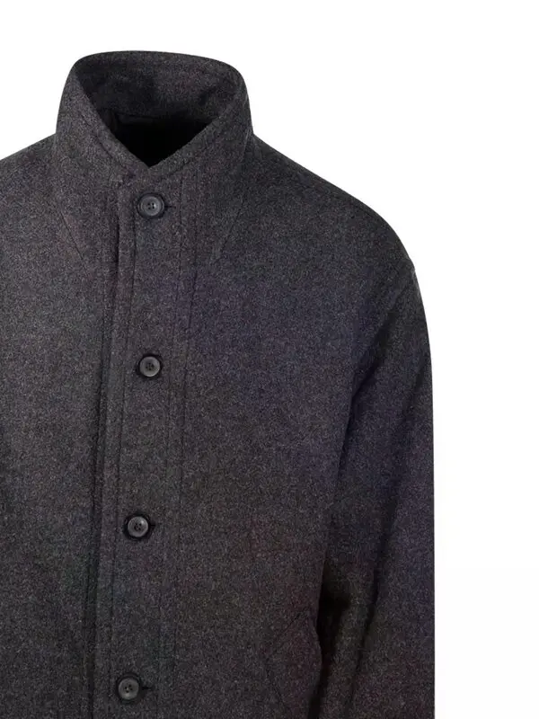 COOR Buttoned Stand-collar Single-breasted Coat