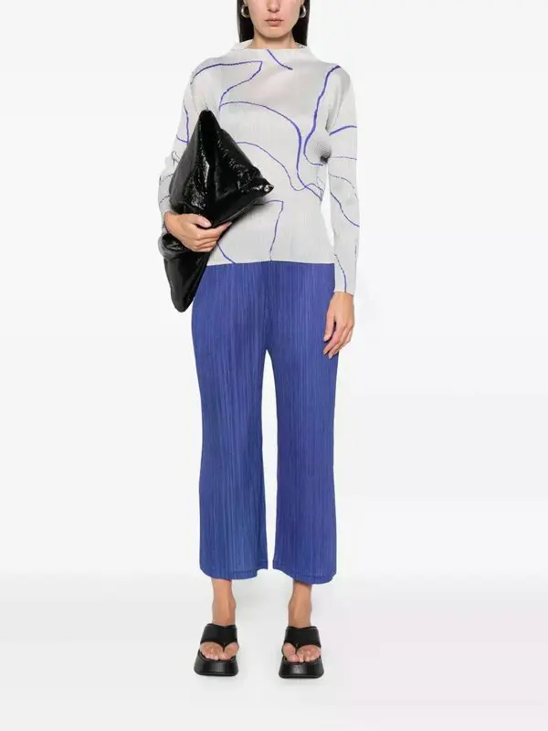 Issey Miyake Graphic Pleated Blouse