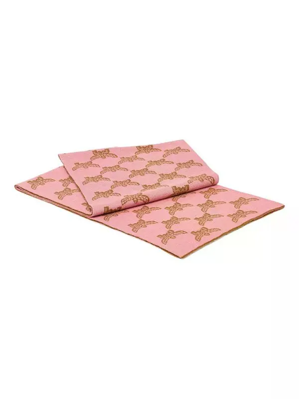 Mcm Reversible Lauretos Jacquard Wool Scarf