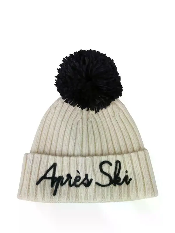 MC2 SAINT BARTH Pompom Lettering Beanie - Neutrals