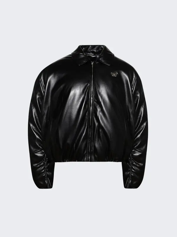 MISBHV Faux Leather Puffer Bomber Jacket