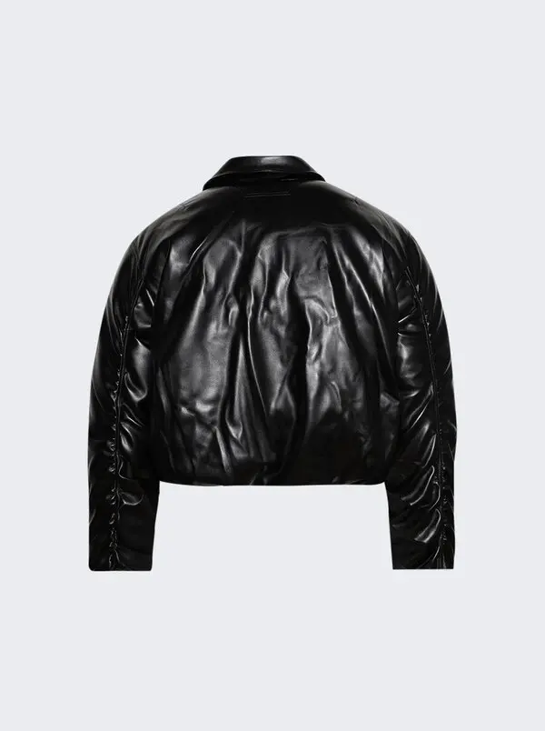 MISBHV Faux Leather Puffer Bomber Jacket