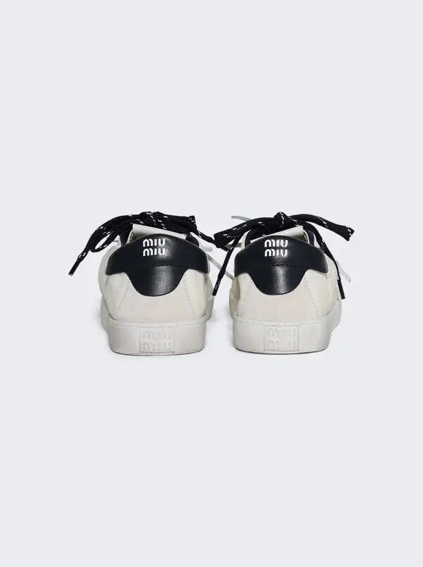 Miu Miu Deco Leather Sneakers - White
