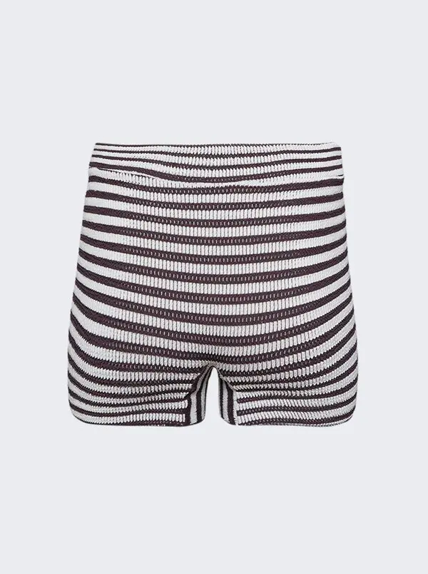 Bond Eye Dom Striped Shorts - Brown