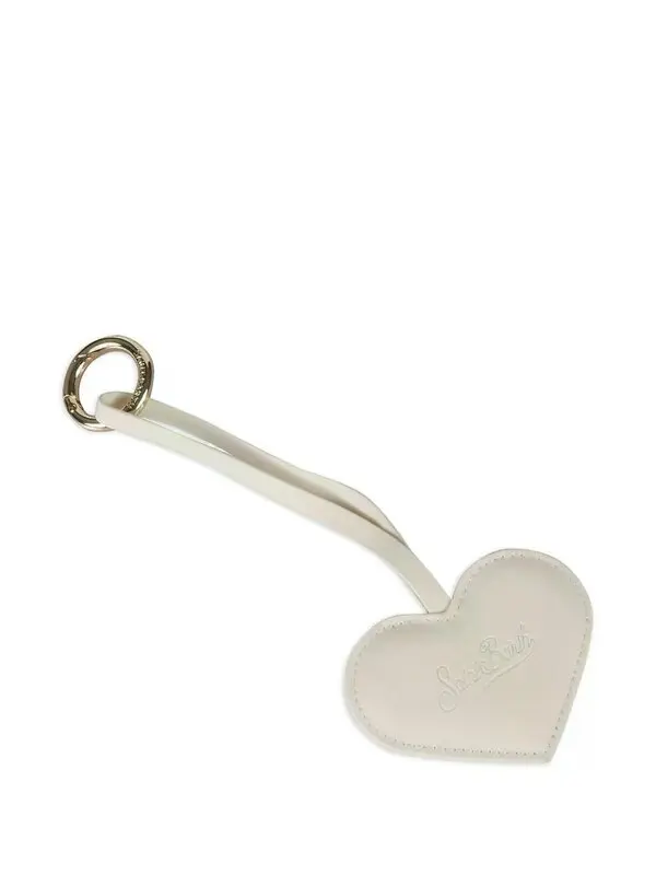 MC2 SAINT BARTH Heart-shaped Leather Bag Charm - Neutrals