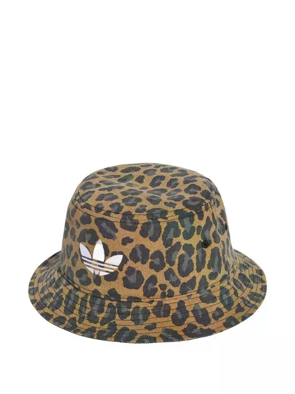 Adidas Logo Leopard-print Bucket Hat - Brown