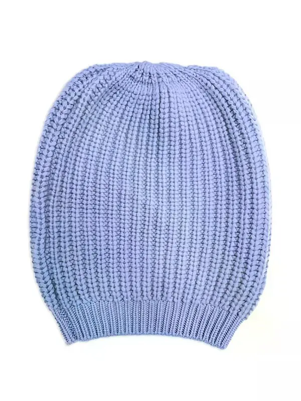 LA ROSE Cash Ribbed Beanie - Blue
