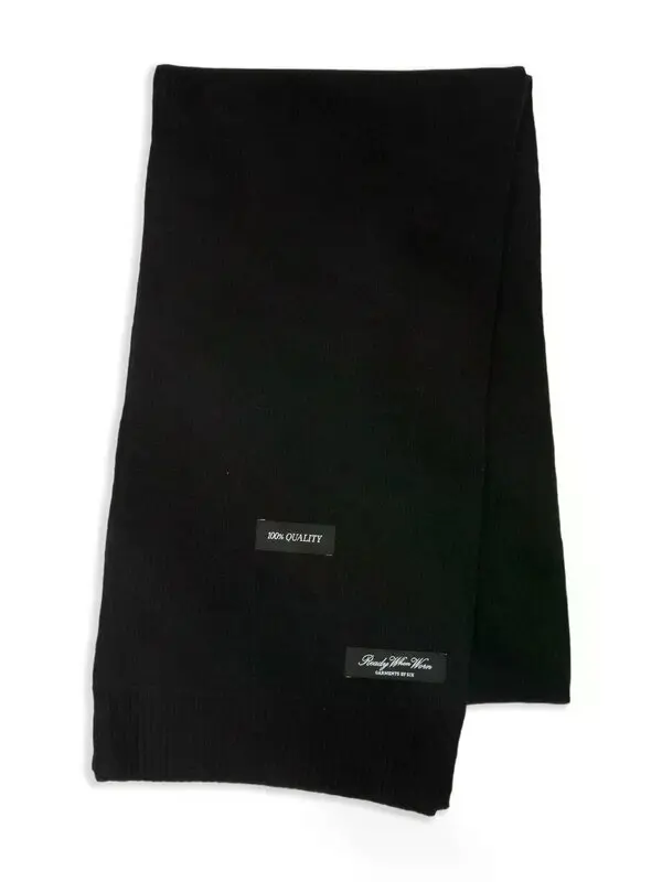 MAISON MARGIELA Logo-patch Wool Scarf - Black