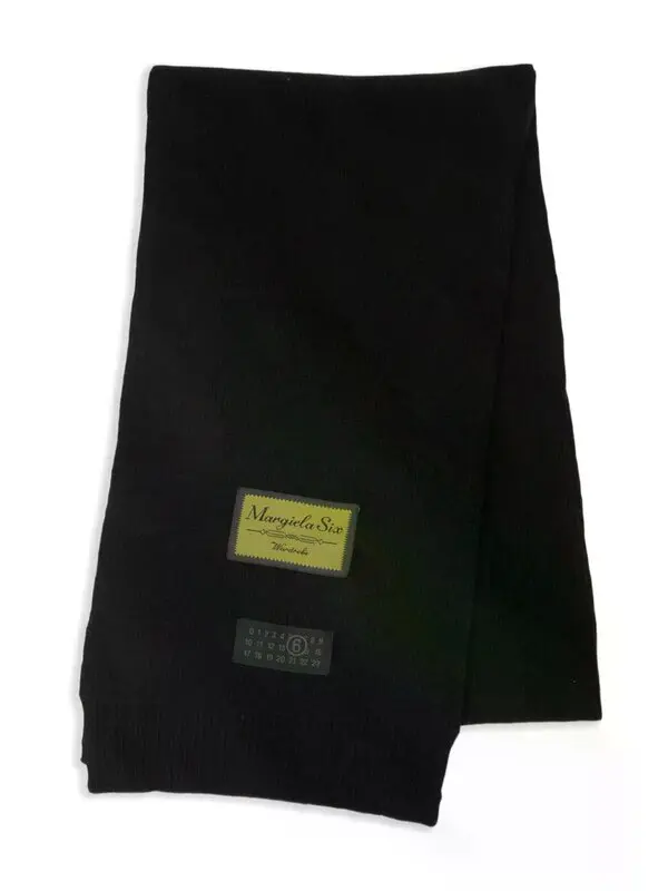 MAISON MARGIELA Logo-patch Wool Scarf - Black