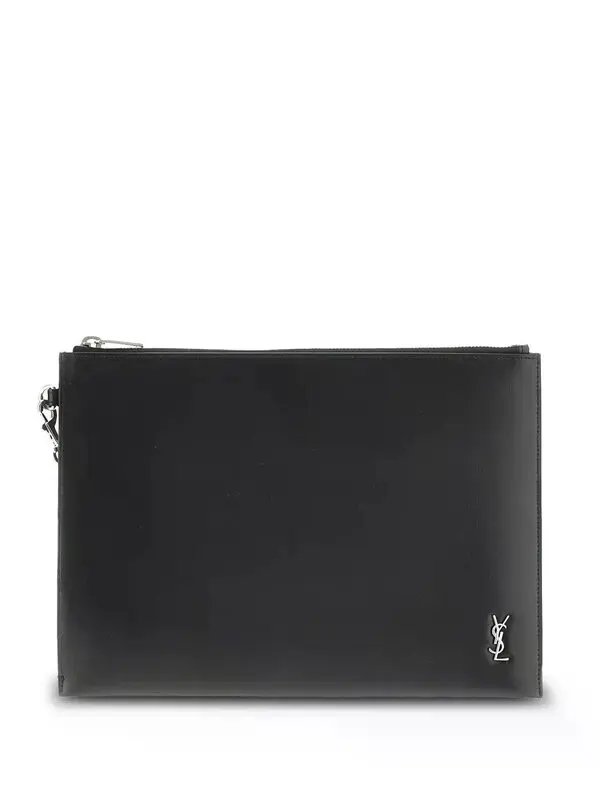 Saint Laurent Cassandre Zip Pouch With Wrist-strap