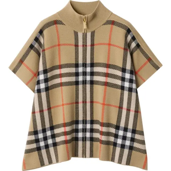 Burberry Reversible Check Wool Cape