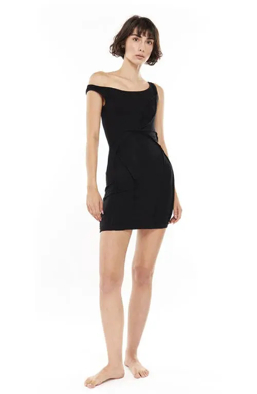 MOTHER OF ALL Off-the-shoulder Mini Dress - Black