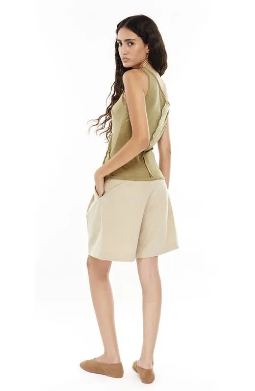 MOTHER OF ALL Off-the-shoulder Top With Seam Details - Green