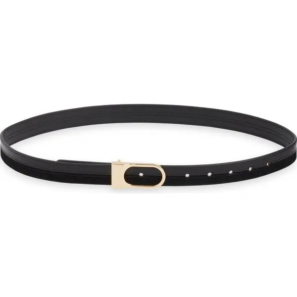 Nordstrom Ellison Leather & Suede Belt - Black