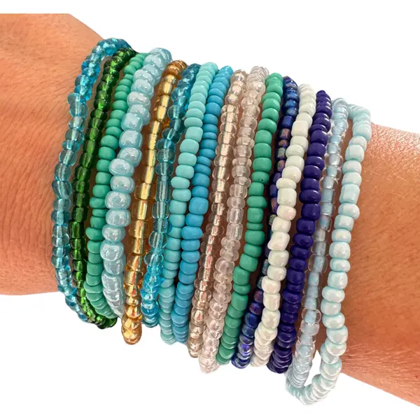 ERIN MCDERMOTT JEWELRY Set Of 16 Beaded Bracelets - Blue