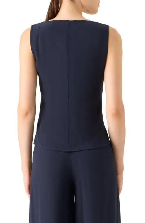 Akris Scoop Neck Silk Tank - Navy