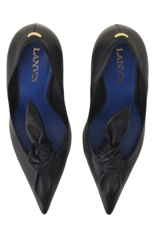 LANVIN Leather Bow Pumps - Black