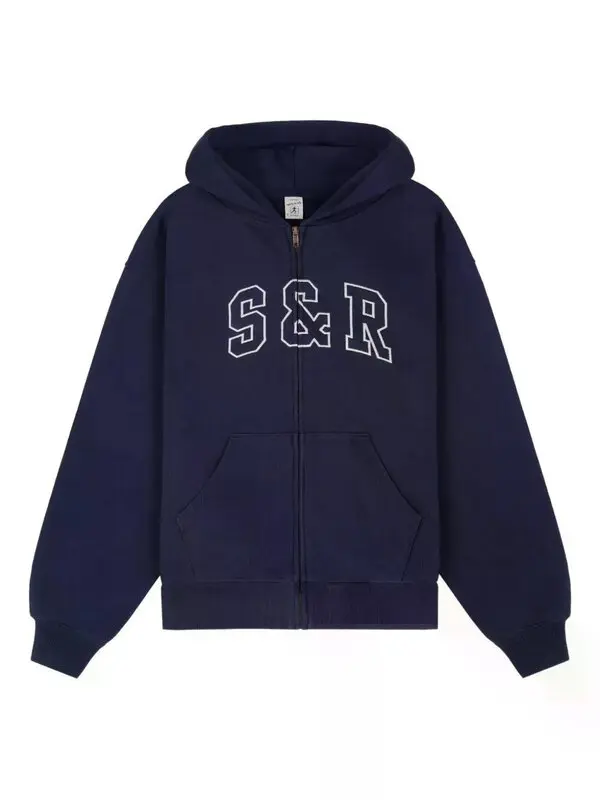 SPORTY & RICH Logo Zip Hoodie