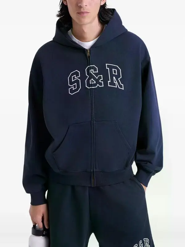 SPORTY & RICH Logo Zip Hoodie