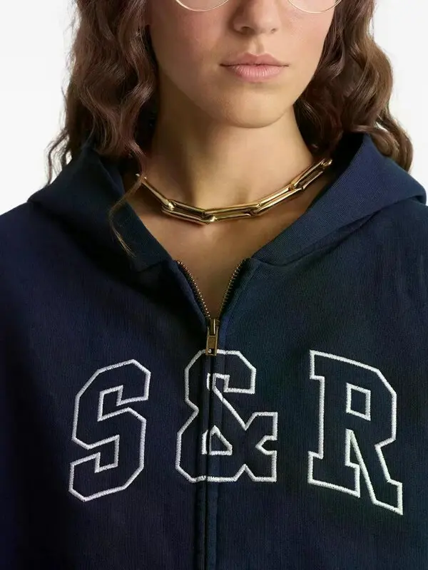 SPORTY & RICH Logo Zip Hoodie