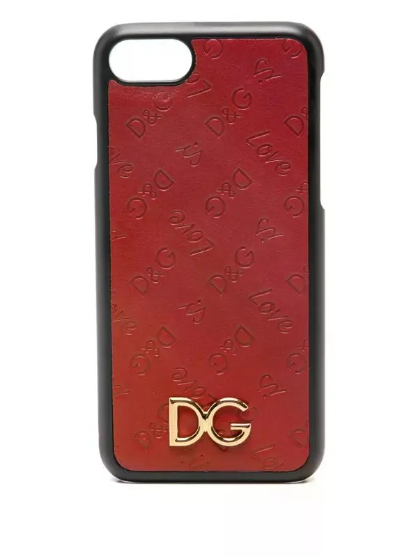 Dolce & Gabbana Iphone 7 Embossed Logo-plaque Phone Case - Red