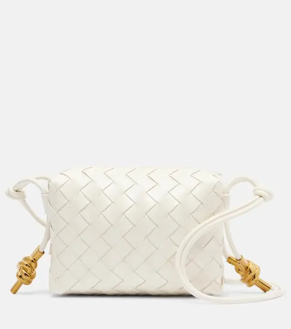 Bottega Veneta Loop Mini Leather Crossbody Bag - White