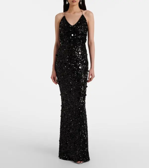 Dolce & Gabbana Sequined Halterneck Gown