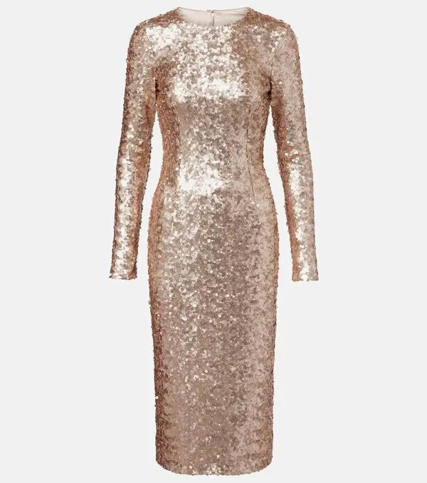 Dolce & Gabbana Sequined Cocktail Dress - Pink