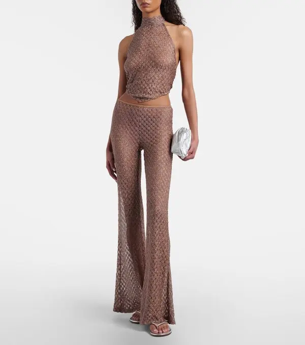 Missoni Open-knit Lamé Halterneck Top