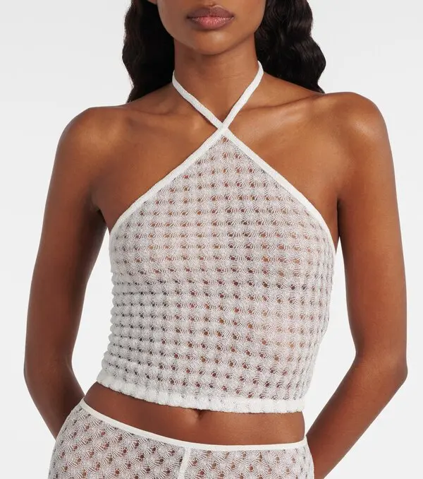 Missoni Open-knit Lamé Wide-leg Pants - White