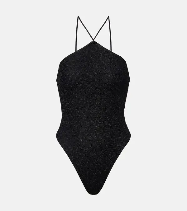 Missoni Zigzag Cutout Lamé Swimsuit - Black