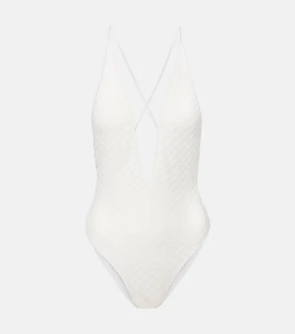 Missoni Lamé One-piece Swimsuit - White
