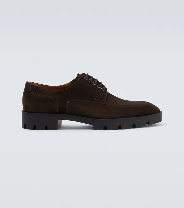 CHRISTIAN LOUBOUTIN Davisol Lion Suede Derby Shoes - Brown