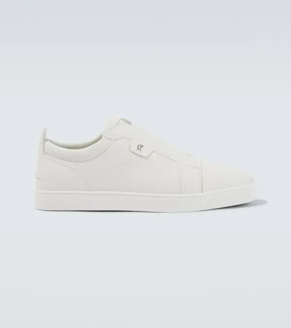 CHRISTIAN LOUBOUTIN St Louis Leather Slip-on Sneakers - White