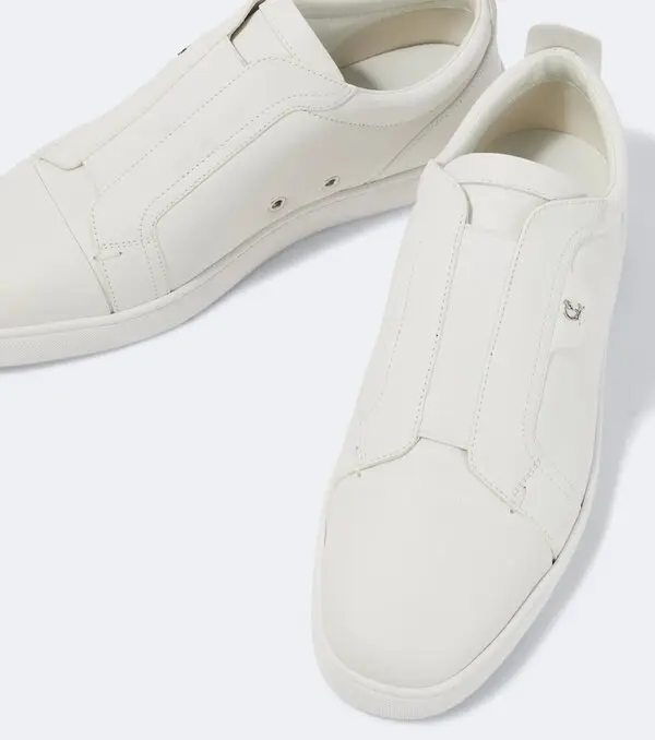 CHRISTIAN LOUBOUTIN St Louis Leather Slip-on Sneakers - White