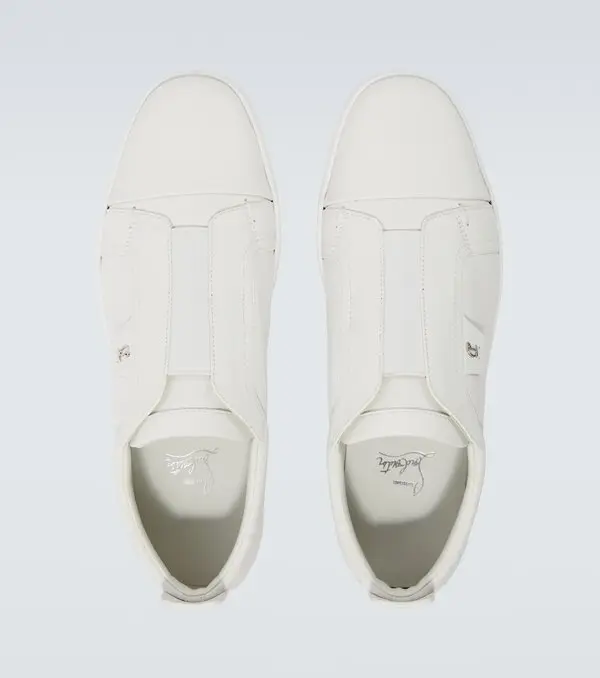 CHRISTIAN LOUBOUTIN St Louis Leather Slip-on Sneakers - White