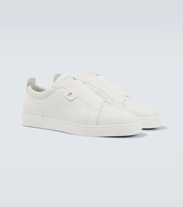 CHRISTIAN LOUBOUTIN St Louis Leather Slip-on Sneakers - White