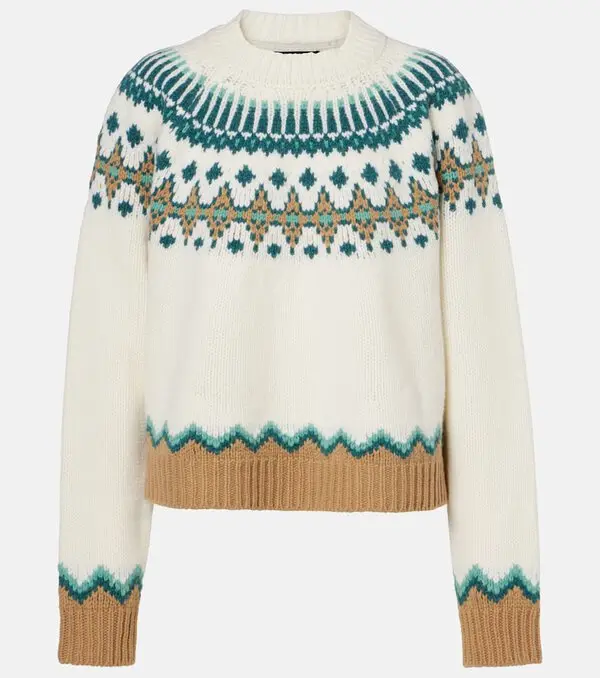Alanui Patterned Virgin Wool Sweater - Beige
